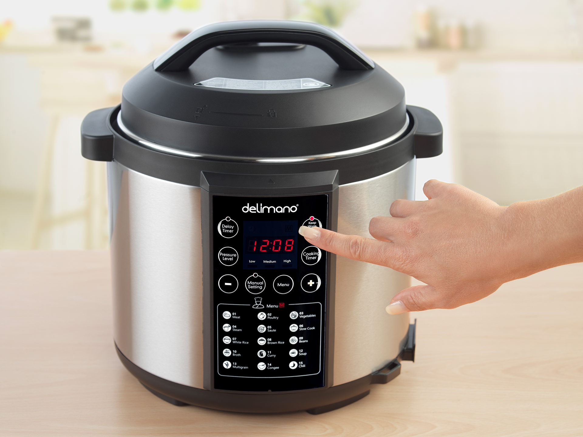 Tenxhere elektrike Multicooker me presion Delimano